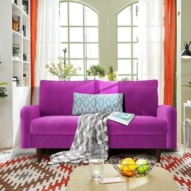 "Jarenie 47"" Mid-Century Modern Loveseat, 2-Seater Linen Sofa with ...