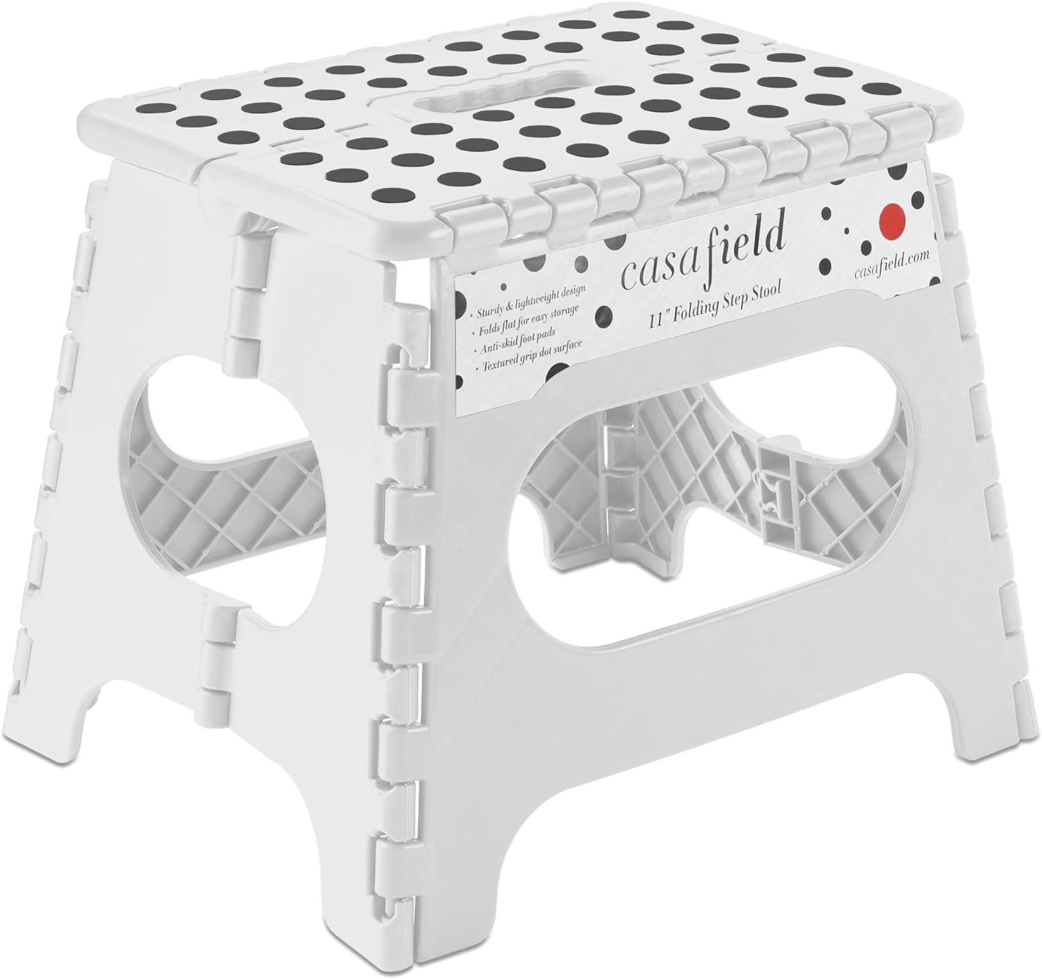 WANSHUN 11" Folding Step Stool with Handle, White - Portable ...