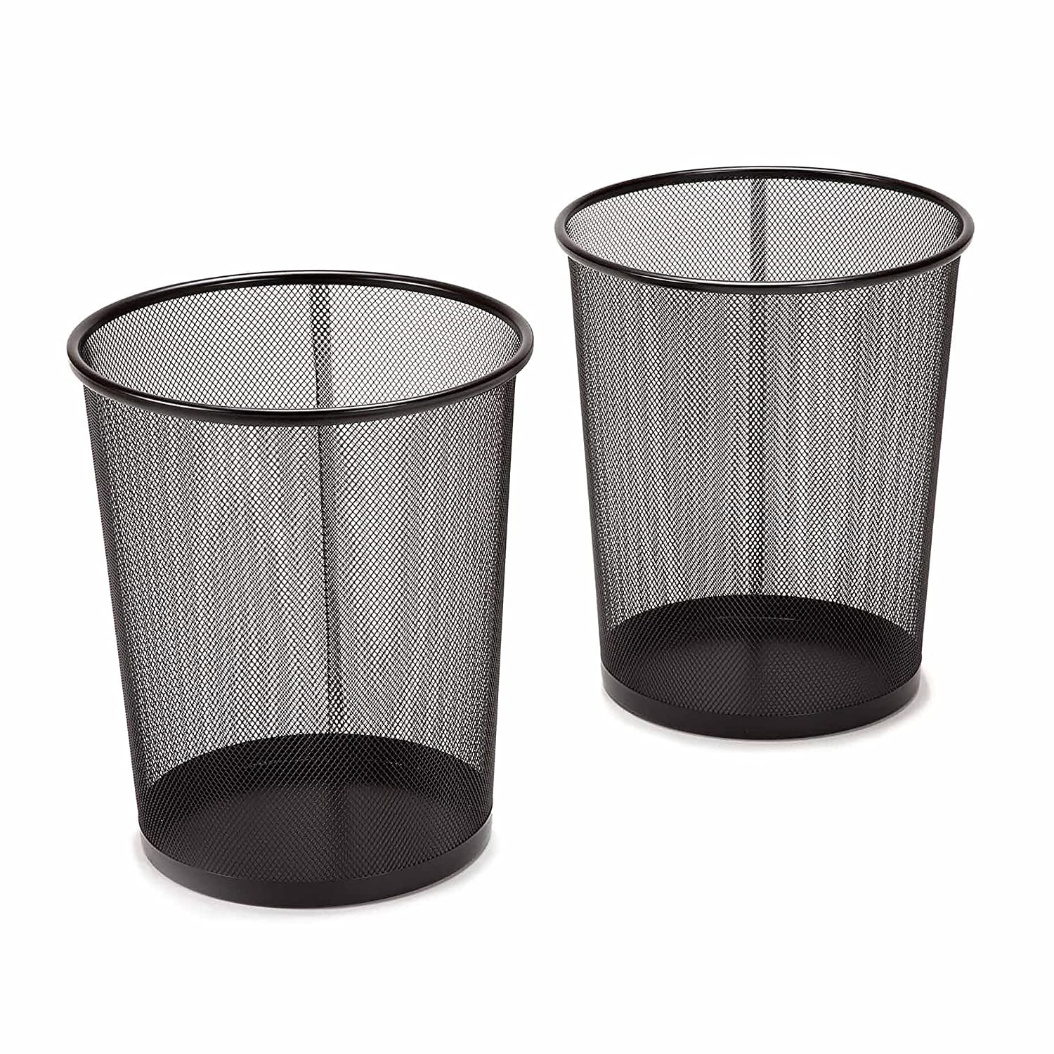 WANSHUN 2-Pack Steel Mesh Round Trashcan Wastebasket for Trash or ...