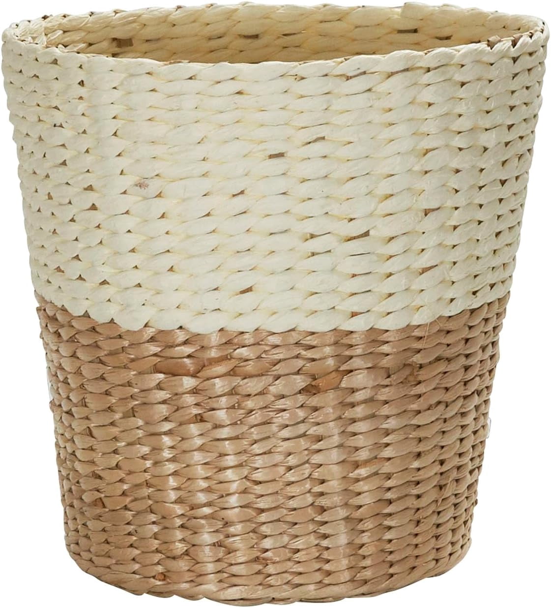 WANSHUN 2-Tone Woven Waste Basket, HandWoven Paper Rope Basket, Sturdy ...