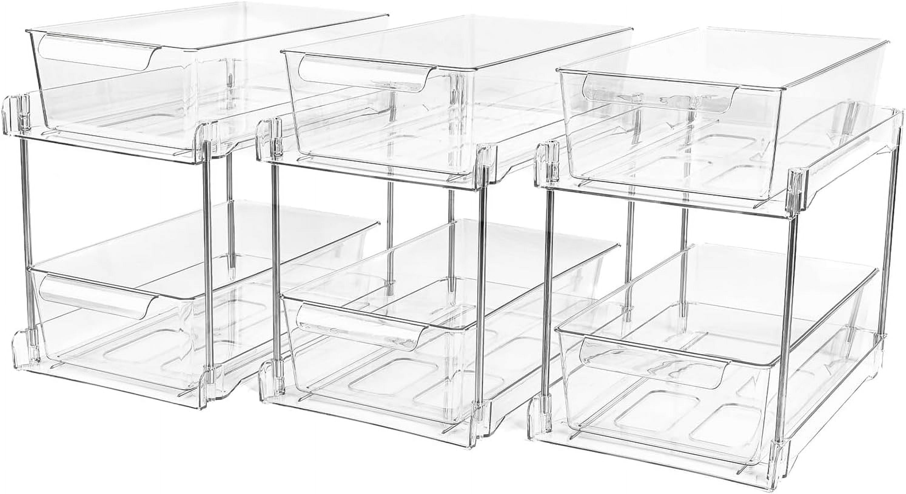 WANSHUN 3Pack 2-Tier Bathroom Storage Organizer, Clear Under Sink ...