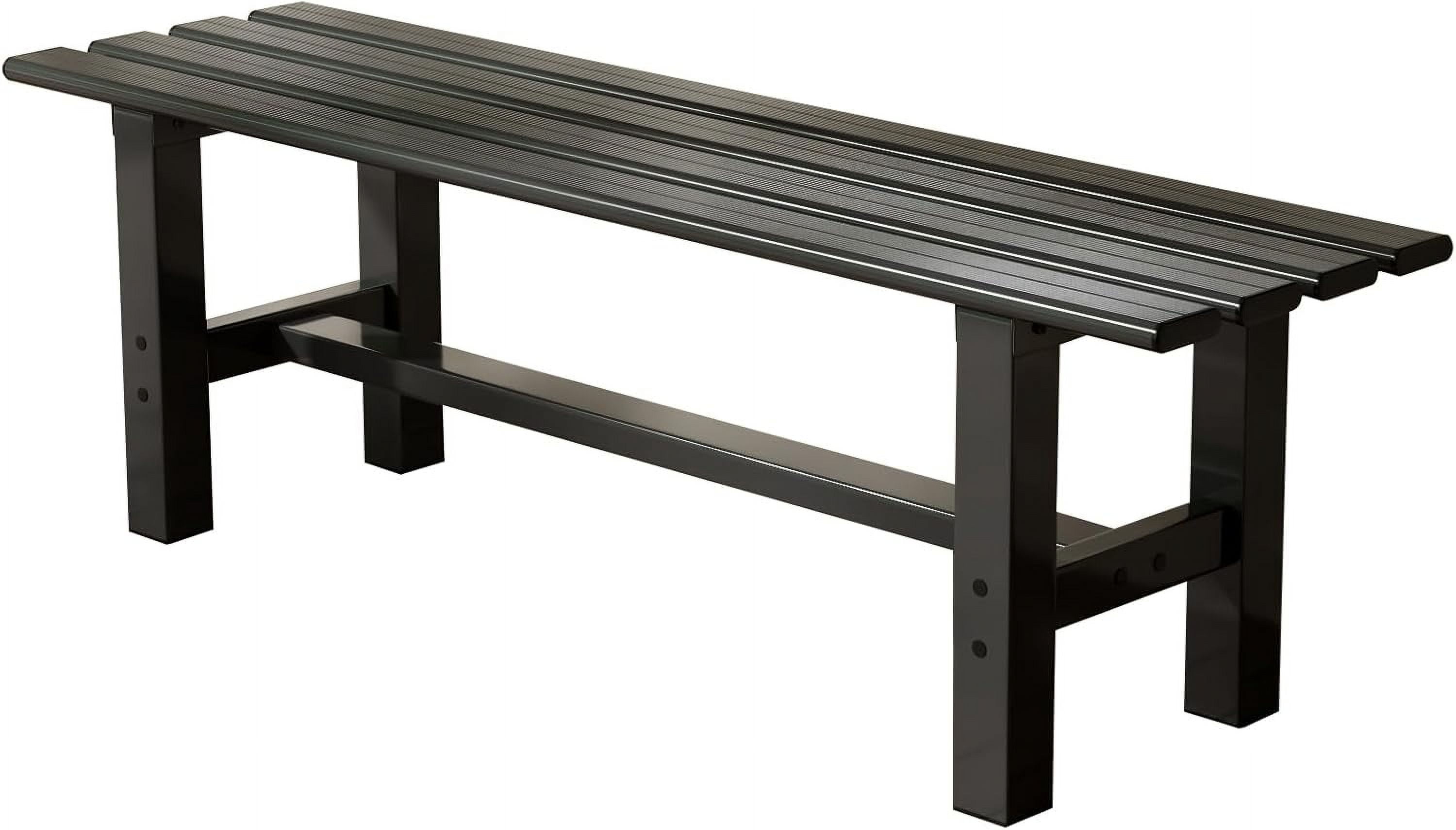 WANSHUN 47 Inches Aluminum Outdoor Weatherproof Bench Backless, 330 LBS ...