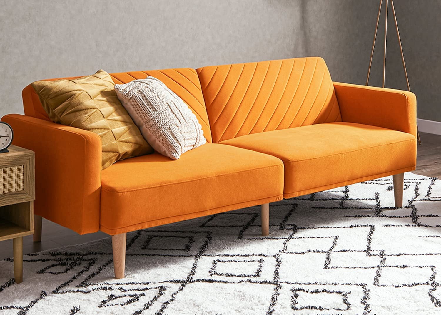 WANSHUN 76.8" Futon Sofa Bed, Small Couch, Sleeper, Loveseat, Mid ...