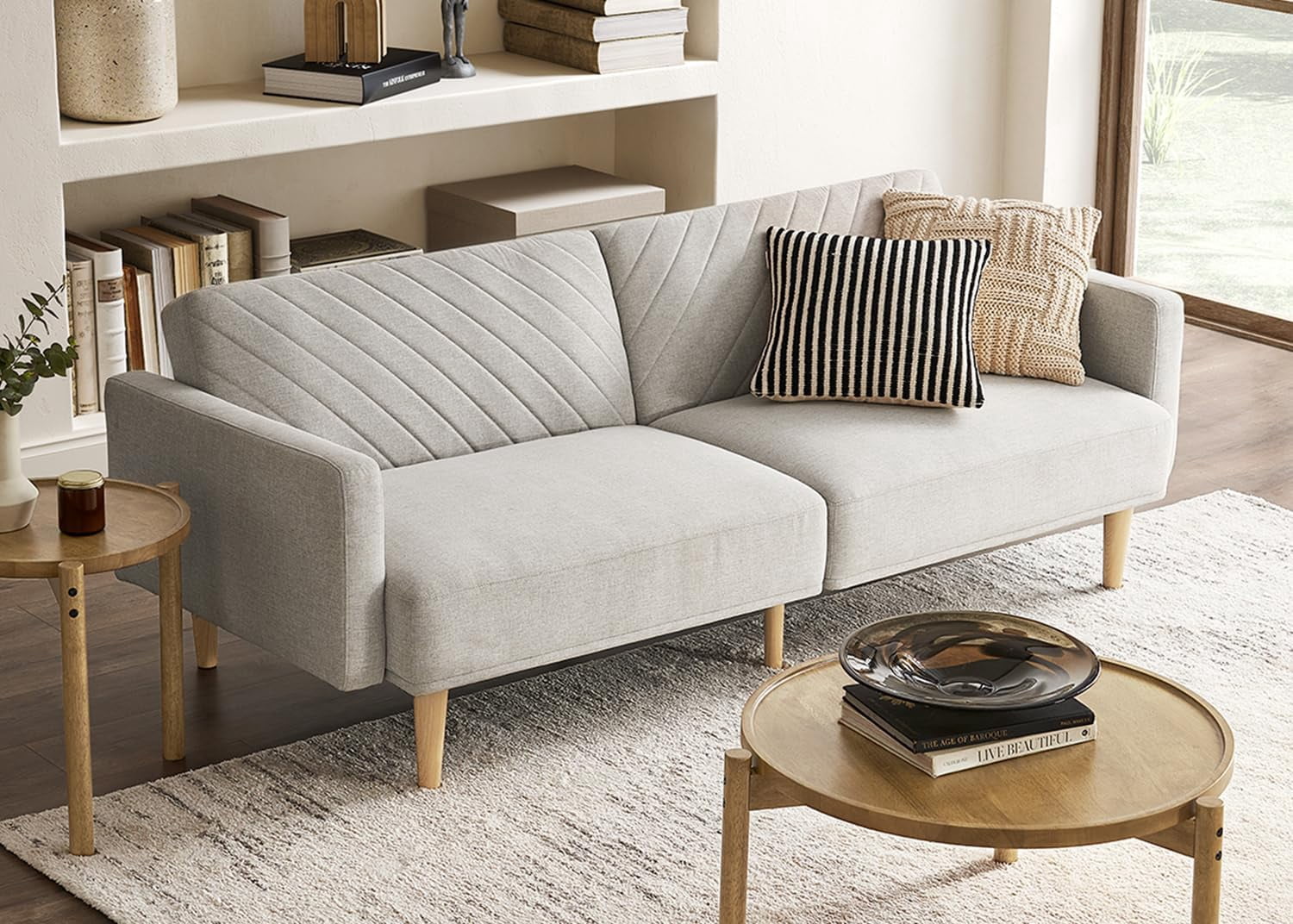 WANSHUN 76.8" Futon Sofa Bed, Small Couch, Sleeper, Loveseat, Mid ...