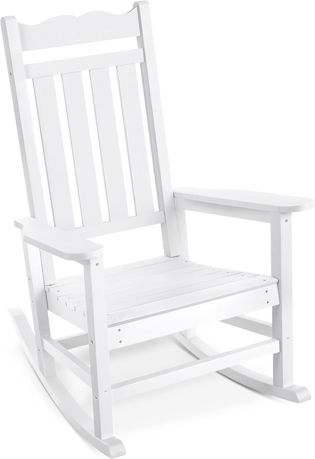 WANSHUN All-Weather Outdoor & Indoor Rocking Chair, Porch Rocker with ...