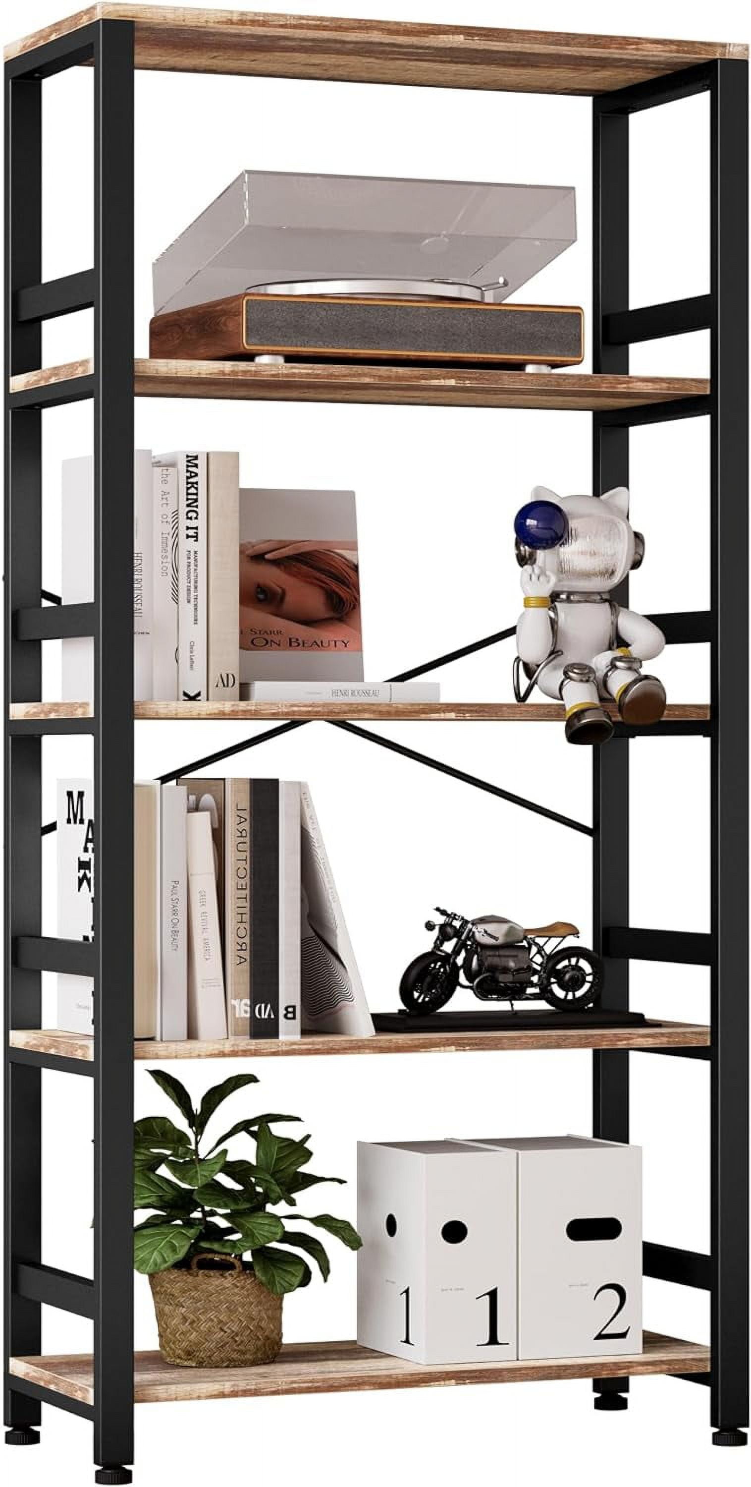 WANSHUN Bookshelves and Bookcases, 31.5in Wide Shelf 5-Tier Ladder ...