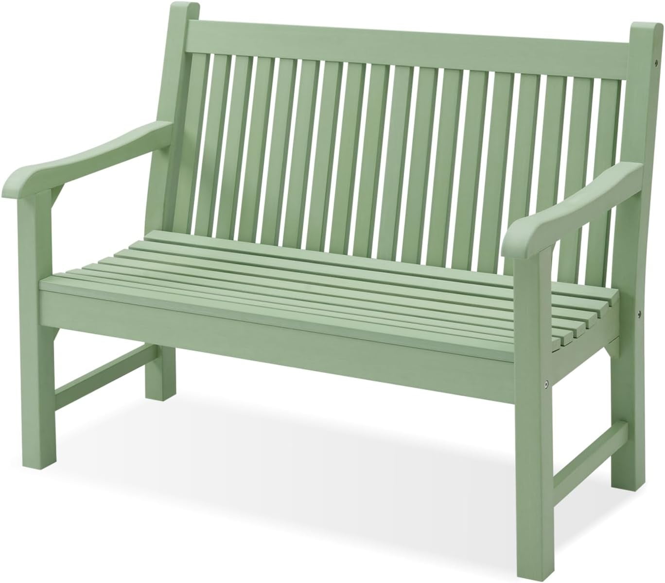 WANSHUN Garden Bench, 2-Person Poly Lumber Patio Bench, All-Weather ...