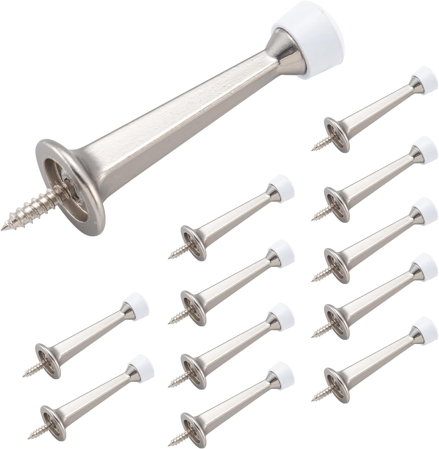 WANSHUN Heavy Duty Solid Door Stopper - 12 Pack Screw-in Rigid Doorstop ...
