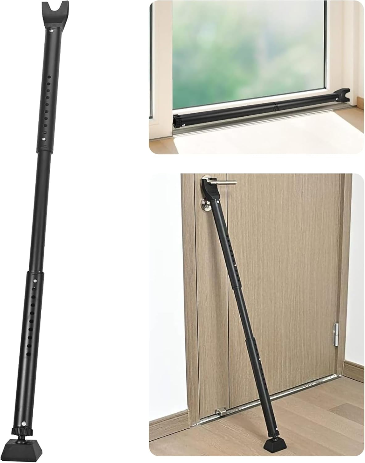 WANSHUN HonesaLoc 2-in-1 Door Security Bar & Sliding Patio Door Stopper ...