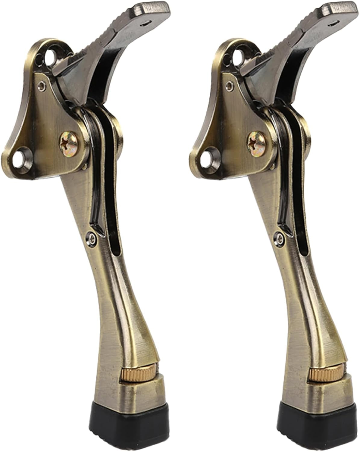 WANSHUN Kickdown Door Stopper 4 Inches - 2 Packs One Touch Adjustable ...