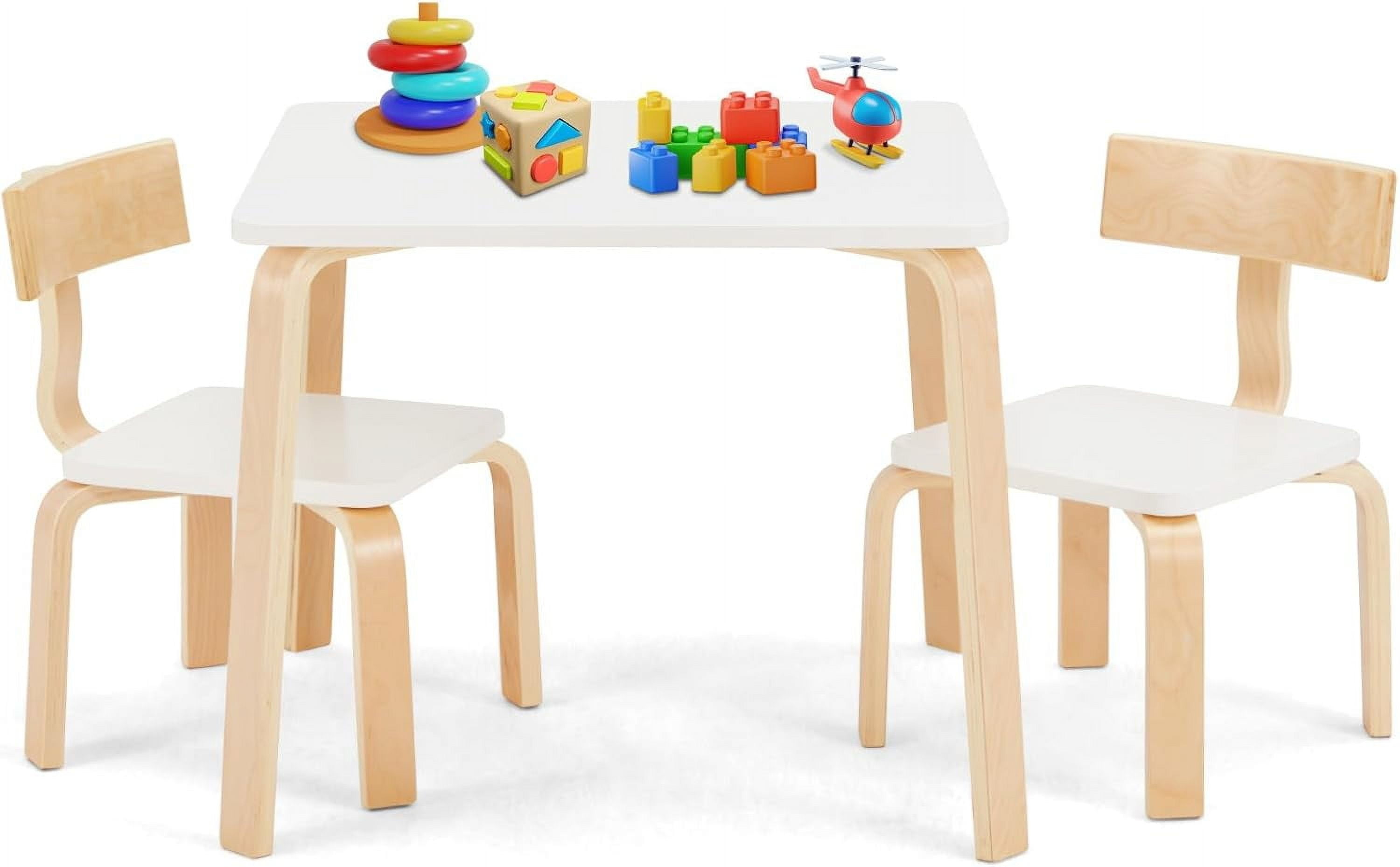 WANSHUN Kids Table and Chairs Set - Children Activity Table w/ 2 Chairs ...