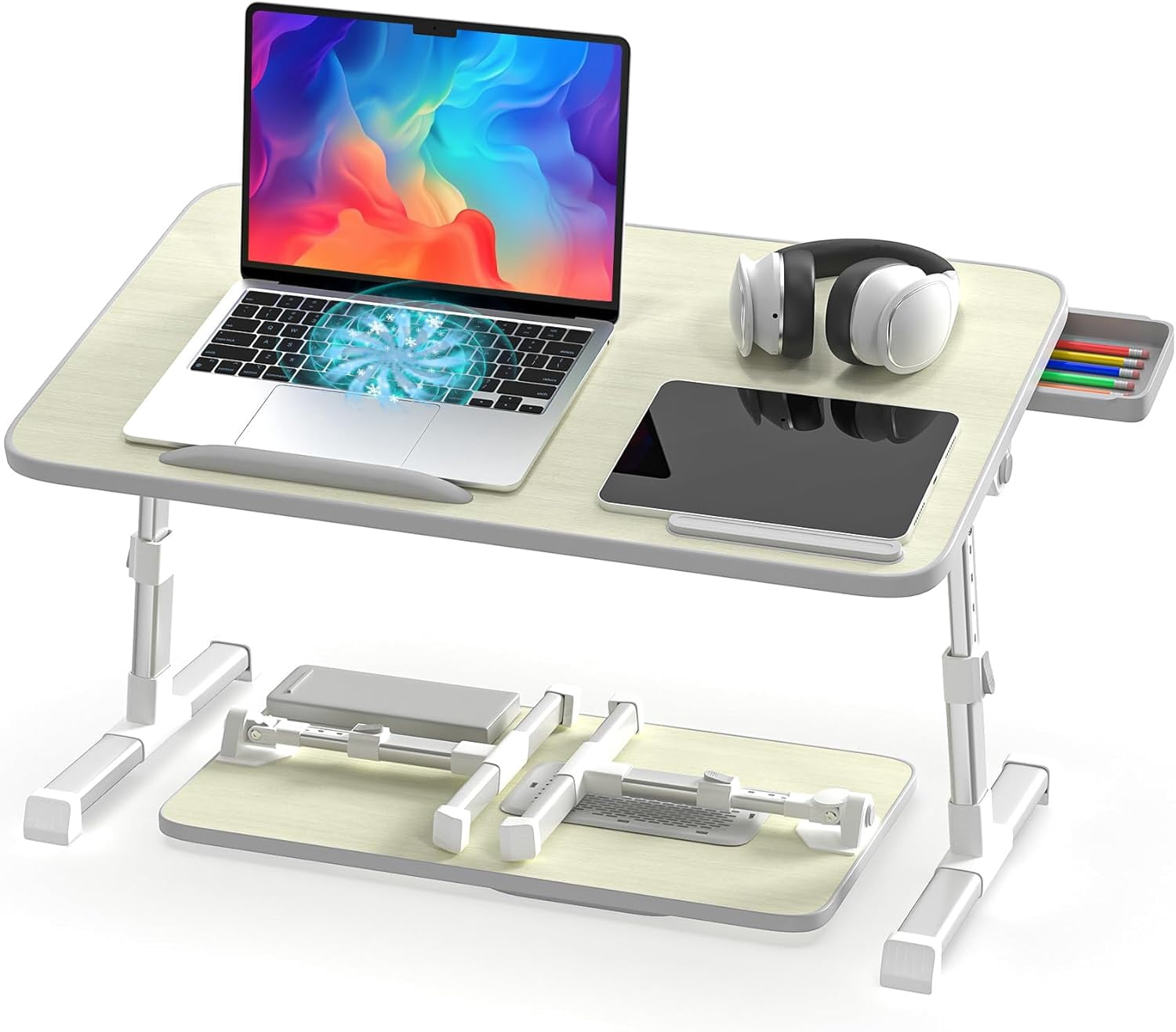 WANSHUN Laptop Desk Adjustable Laptop Stand Foldable Bed Table Portable ...