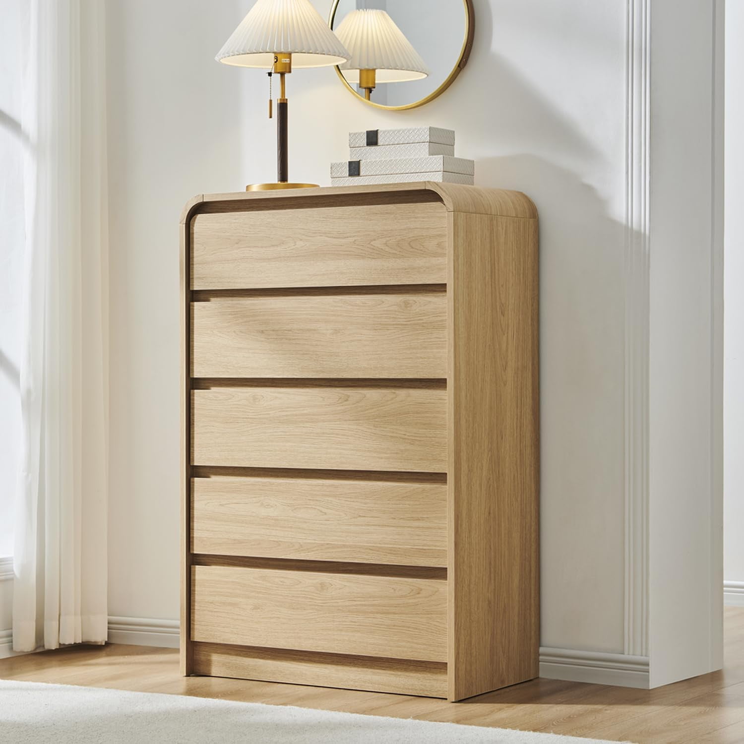 WANSHUN Modern 5 Drawers Dresser for Bedroom, 45" Tall Dressers ...