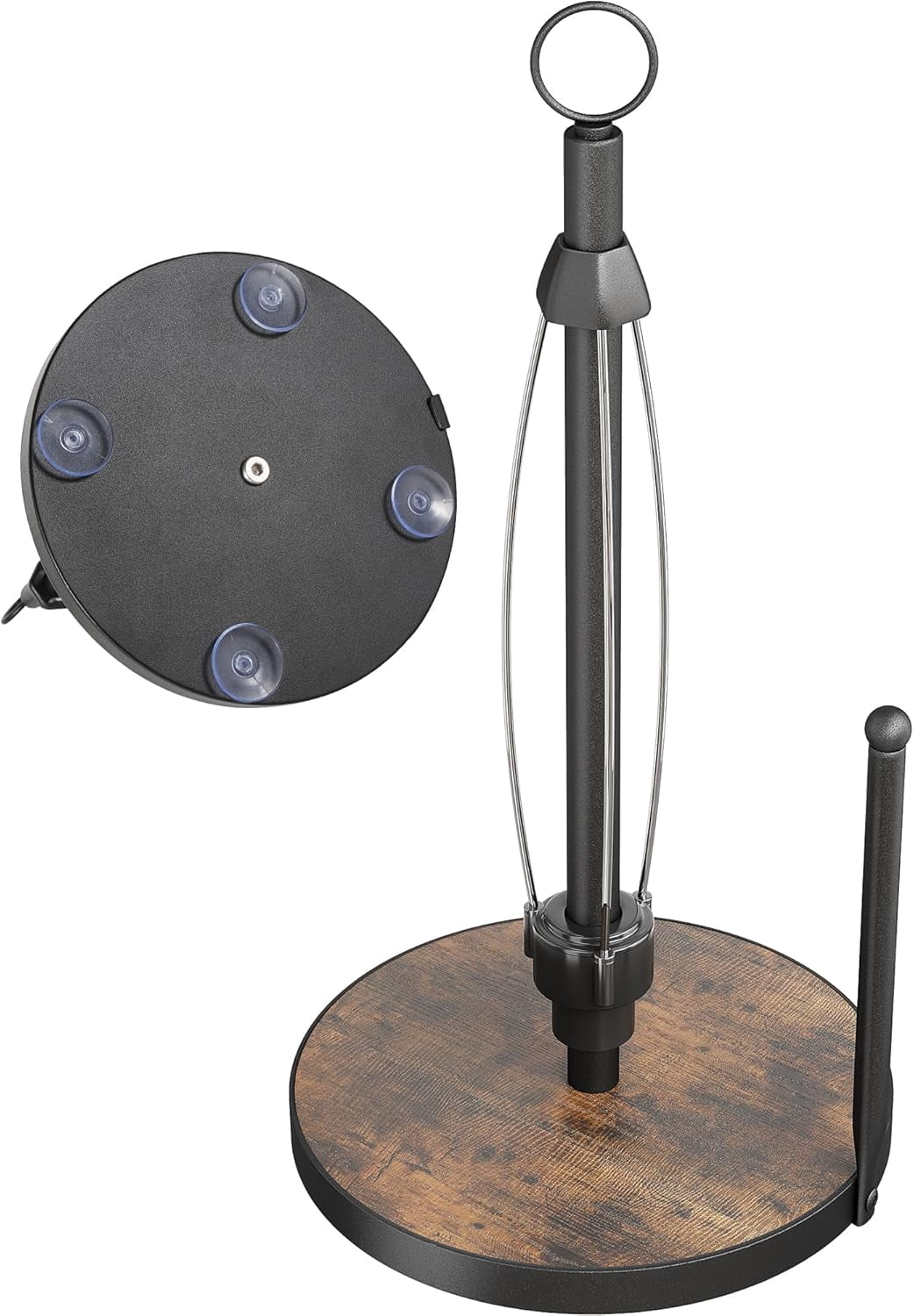 WANSHUN One-Hand Tear Paper Towel Holder Countertop, Farmhouse Wood ...