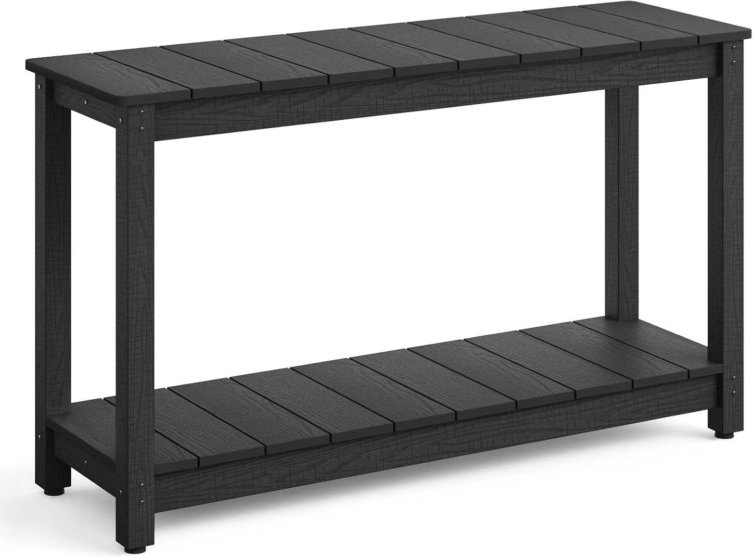 WANSHUN Outdoor Console Table, All-Weather 2-Tier Patio Console Table ...