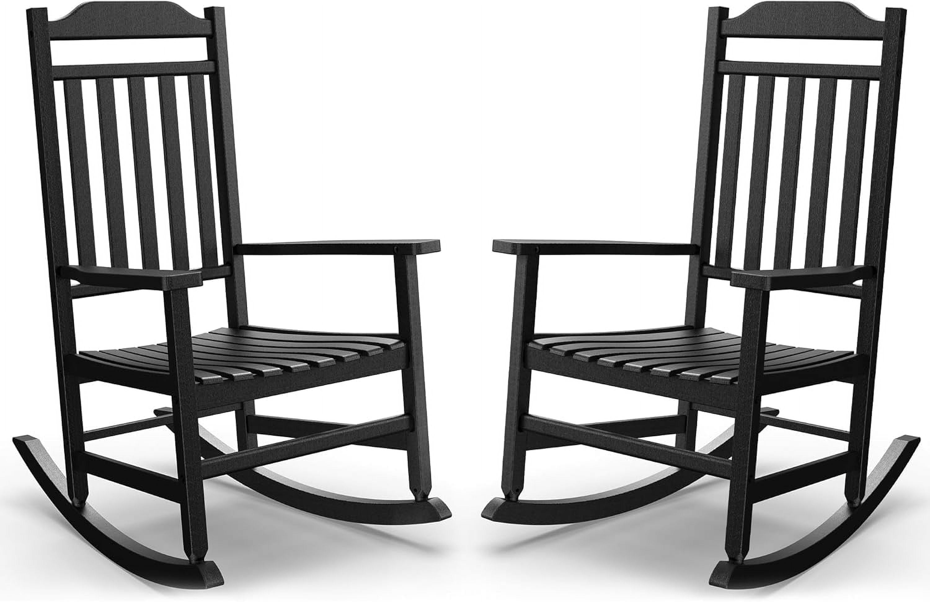 WANSHUN Patio Rocking Chair Outdoor Set of 2,Weather Resistant Poly ...