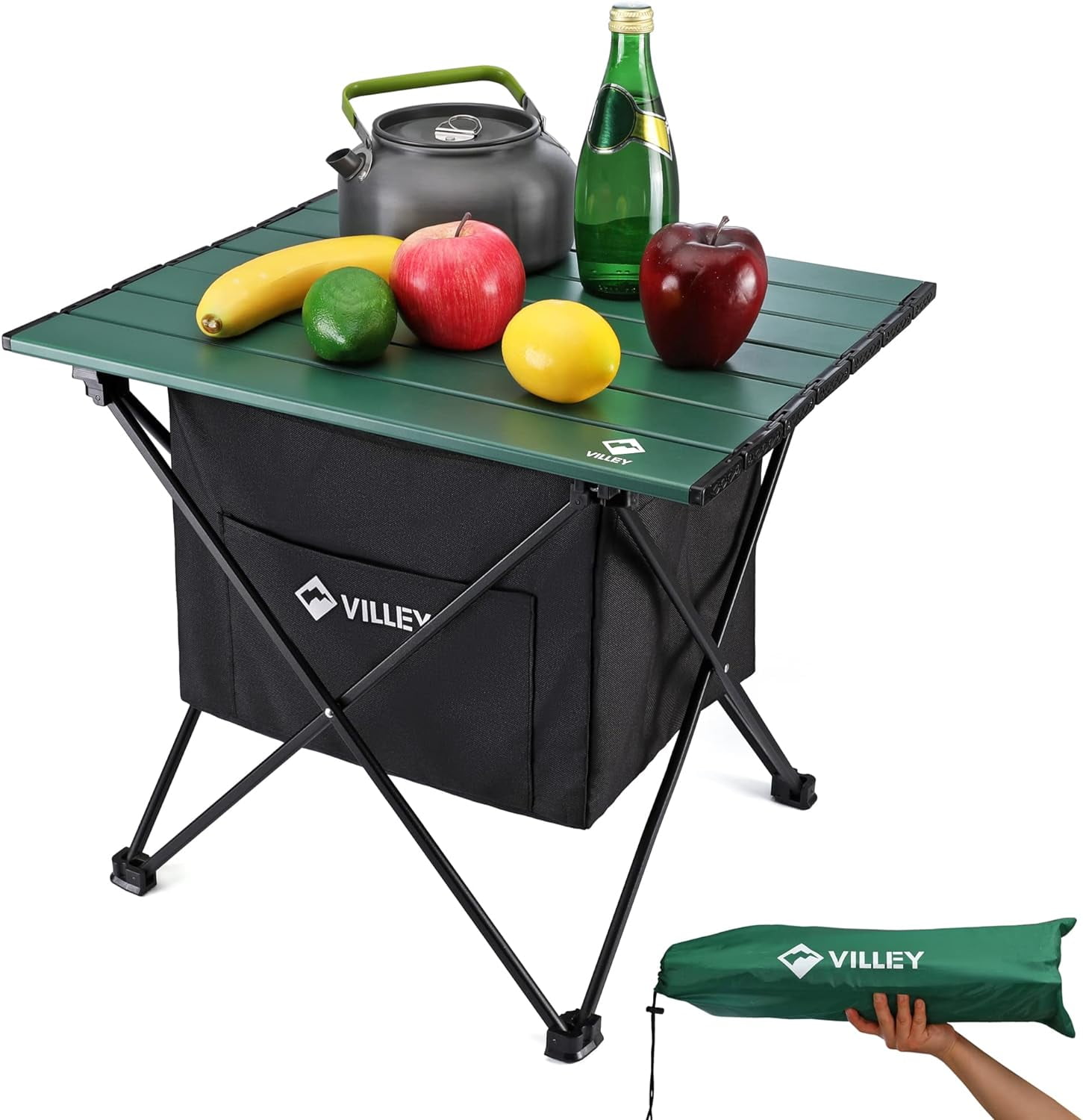 WANSHUN Portable Camping Side Table, Ultralight Aluminum Folding Beach ...