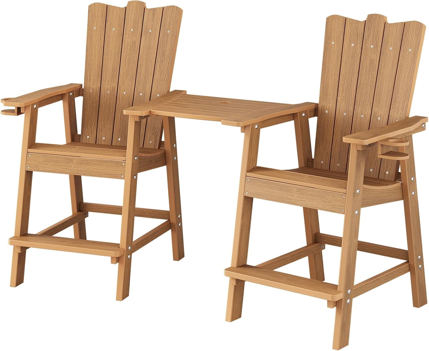 WANSHUN Tall Adirondack Chairs Set of 2, HDPS Patio Adirondack Chairs ...