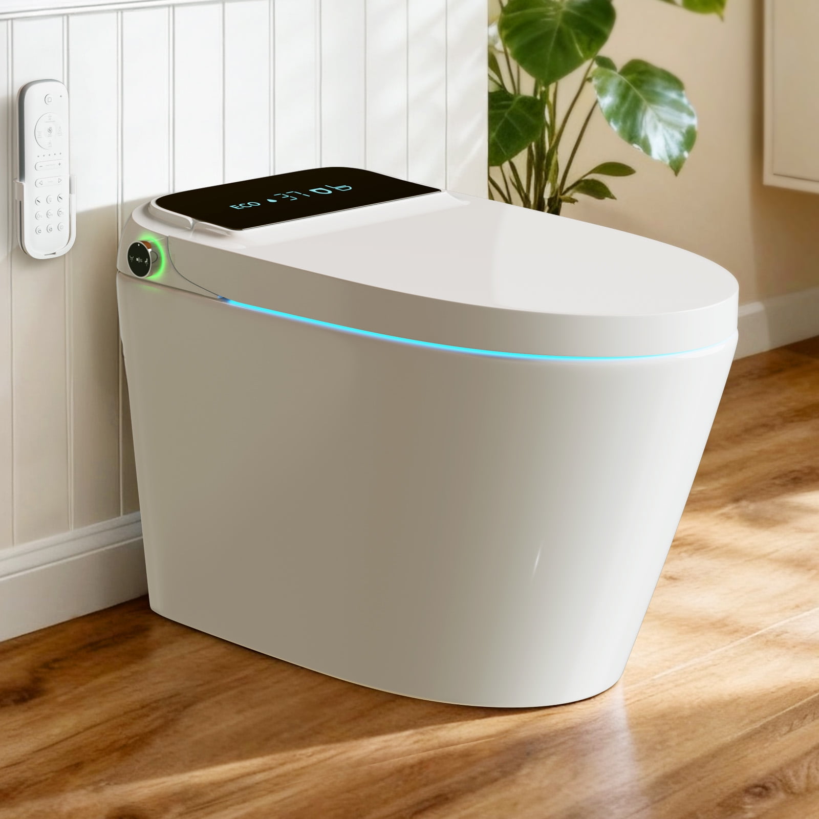 WANSID Smart Toilet With Tankless Bidet Wash, Auto-open Lid/seat, 1.28 ...