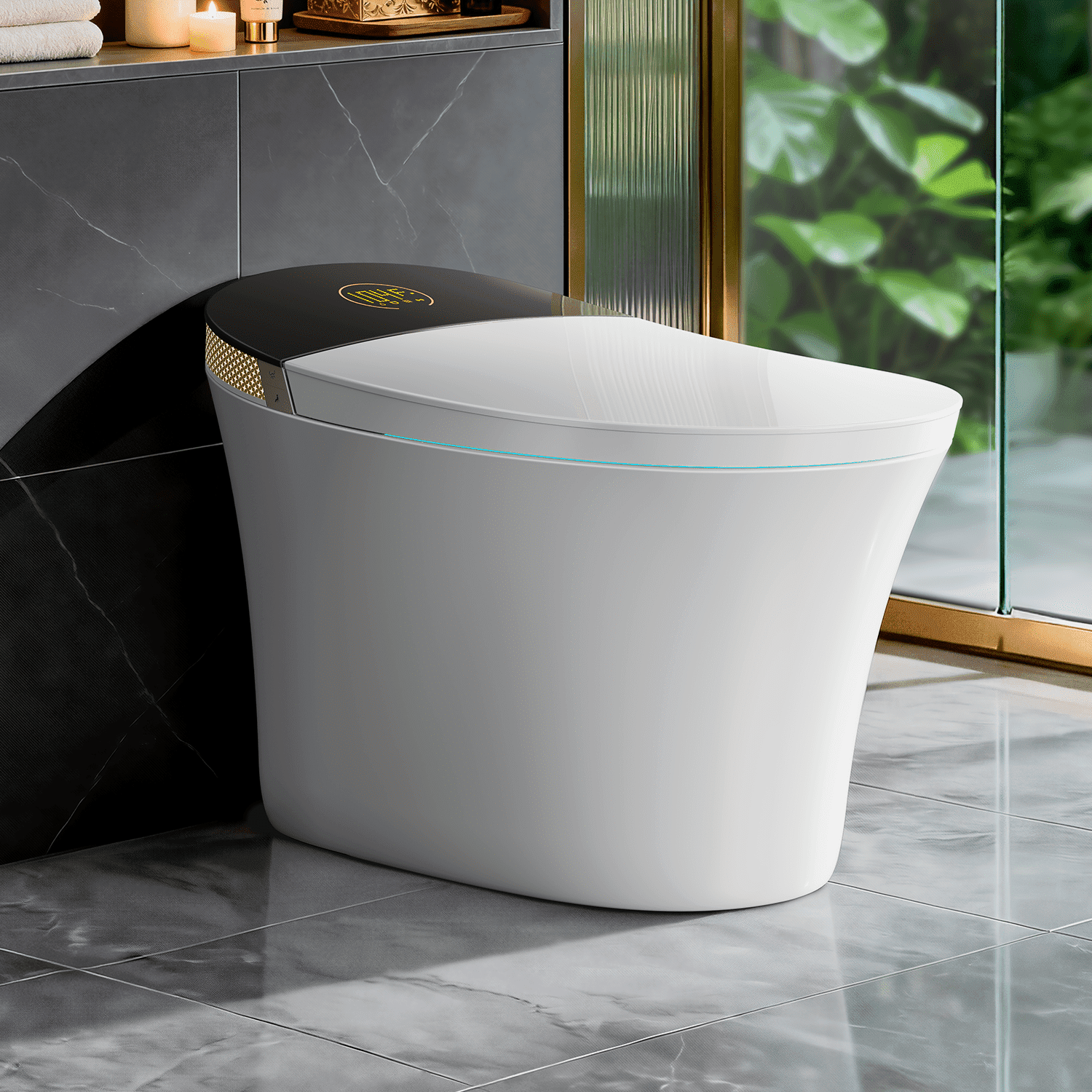 WANSID Smart Toilet with UV Sterilization & Foam Shield, Powerful Quiet ...