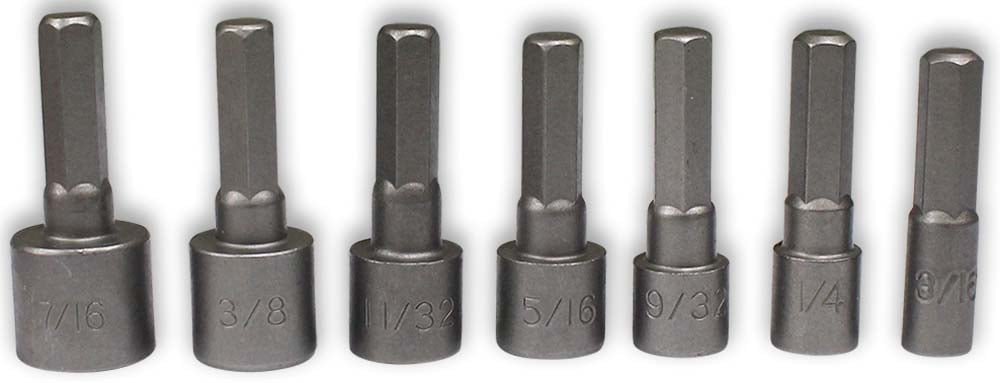 WANSON 7-Piece Power Nut Driver Bit Set | SAE Sizes from 3/16" (4.8 mm ...