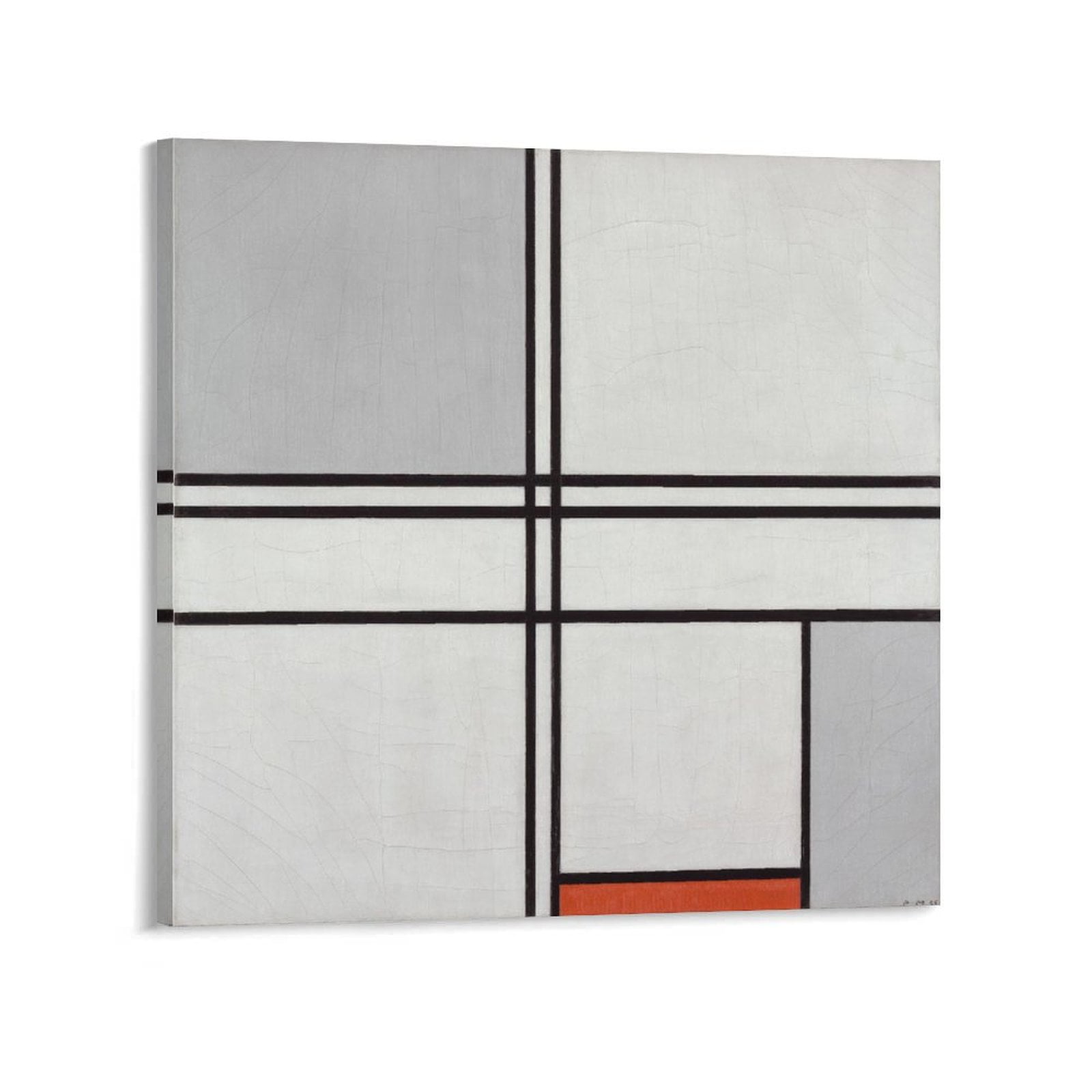 WANYING Piet Mondrian Composition (No. 1) Gray-RedPrinting Oil Painting ...