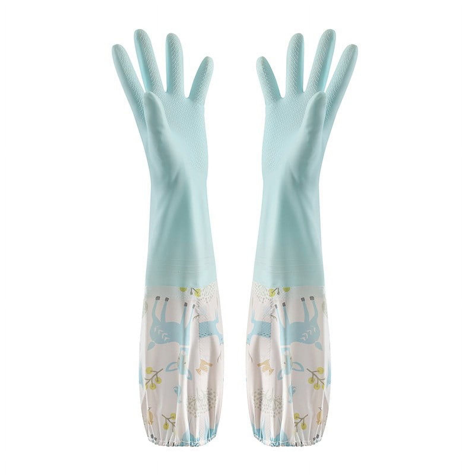 WANYNG Reusable Long Extra Thick Rubber Cleaning Gloves, Waterproof ...