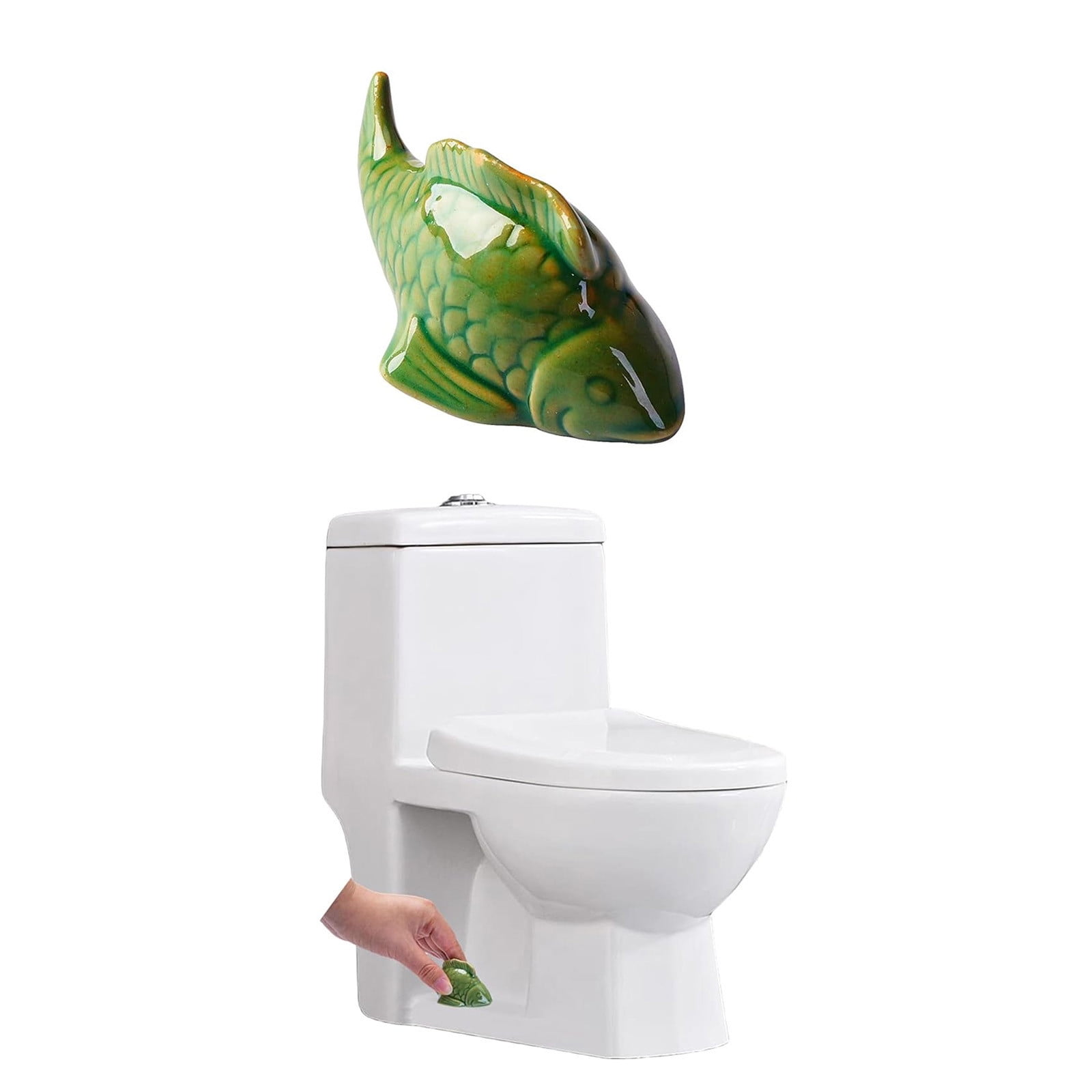 WANYR Gift,Ceramic Fish Toilet Floor Caps 2 Pcs Toilet Caps Cute Fish ...