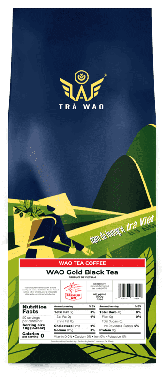 WAO Tea Coffee Gold Black Tea, Loose Leaf, Full-Body Cocoa, Smoky Woody ...