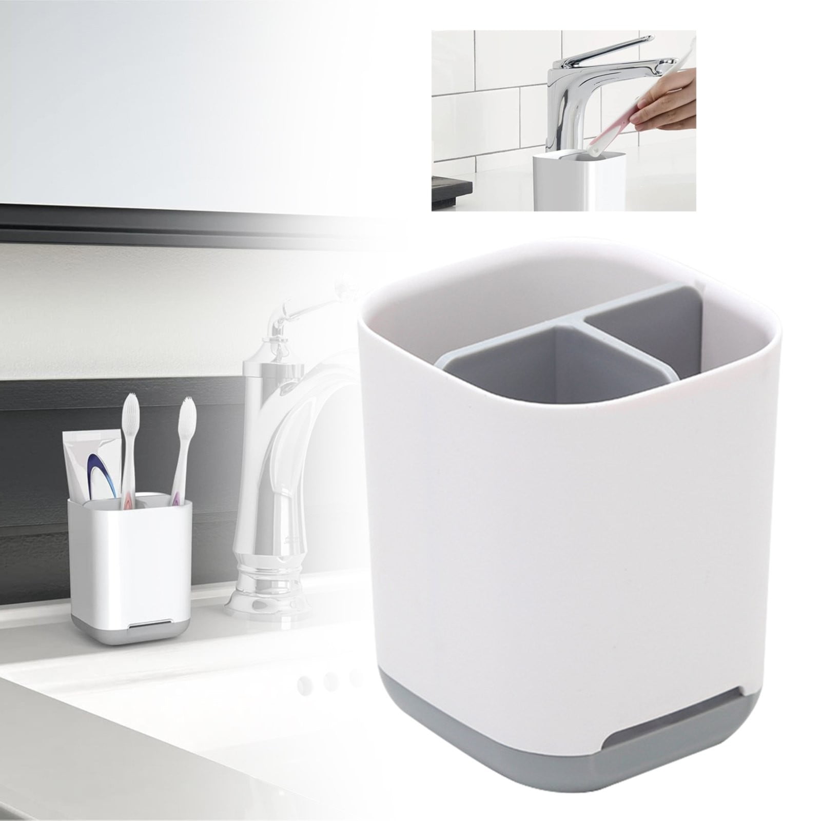 WAOTIER Toothbrush Holders for Bathrooms, Toothbrush and Toothpaste ...