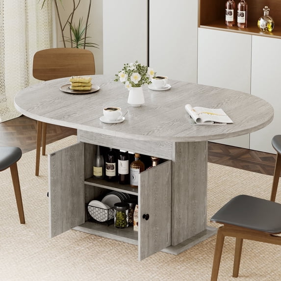 WARAYZ 43.3–59in Extendable Dining Table, Wood Expandable Design with ...