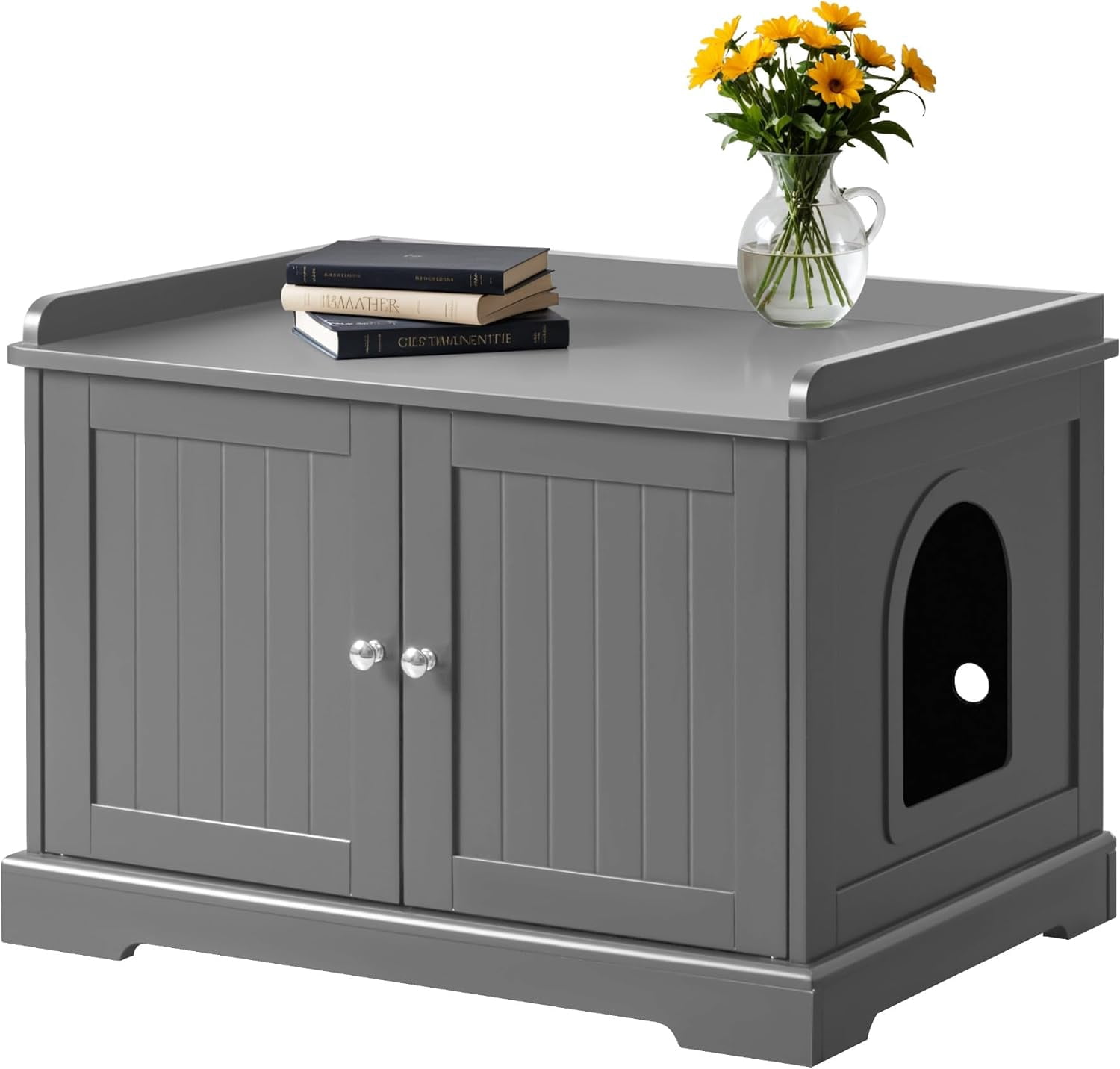 WARCAT Cat Litter Box Enclosure, Hidden Litter Box Furniture, Modern ...