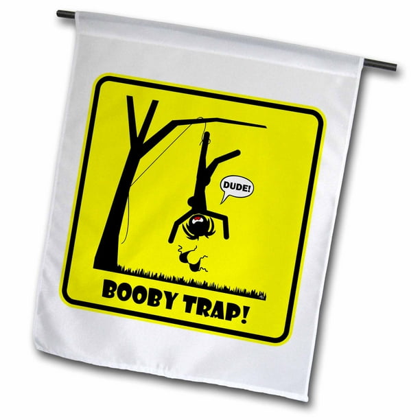 WARDROBE MALFUNCTION booby trap yellow sign 2 18 x 27 inch Garden Flag ...