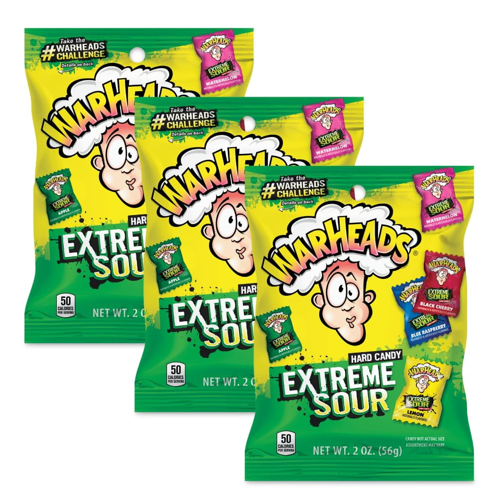 WARHEADS - Extreme Sour BCF26 Hard Candy - Assorted Flavors - Sour ...