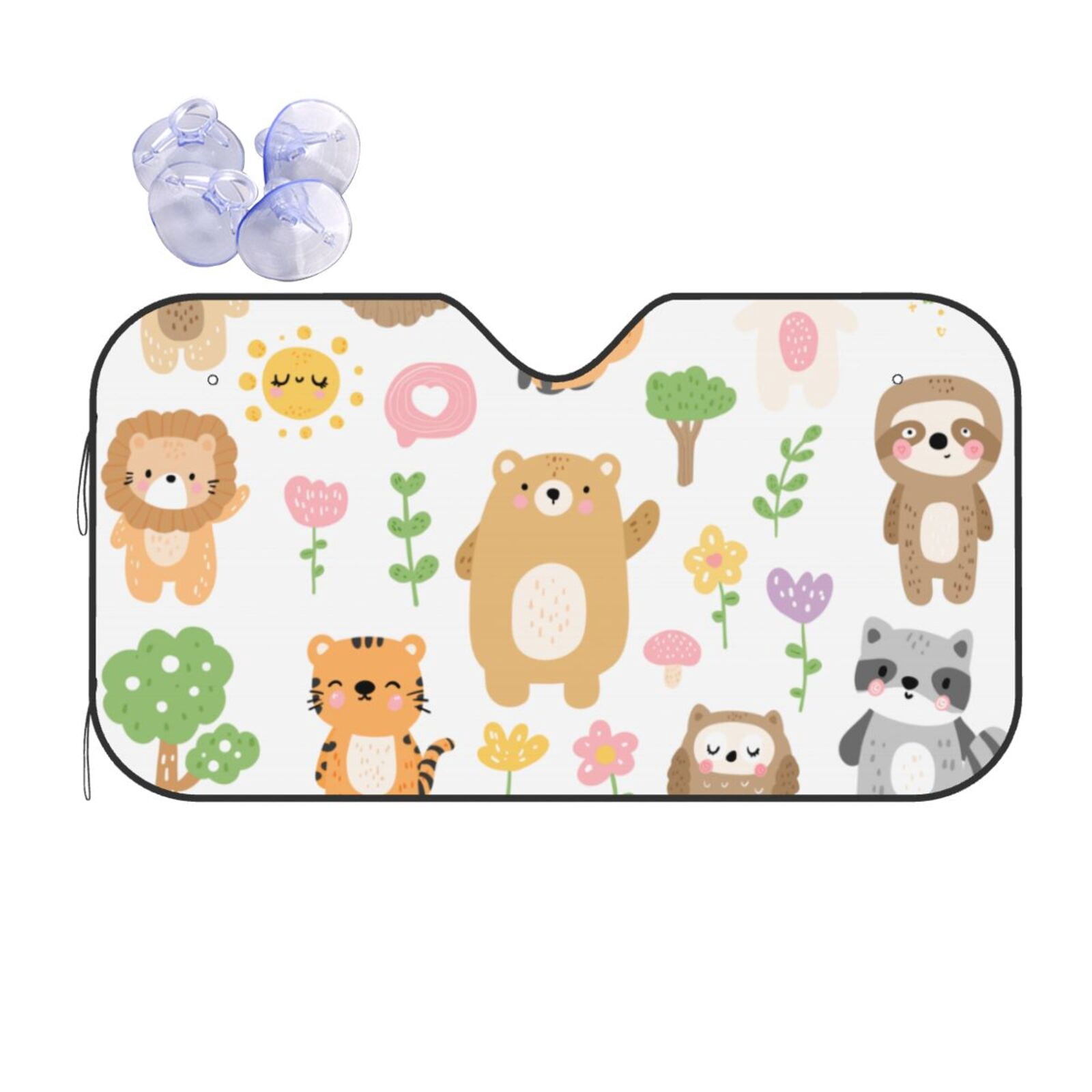 WARHOOME Car Sunshades for Windshield, Animal Illustration Patterns ...