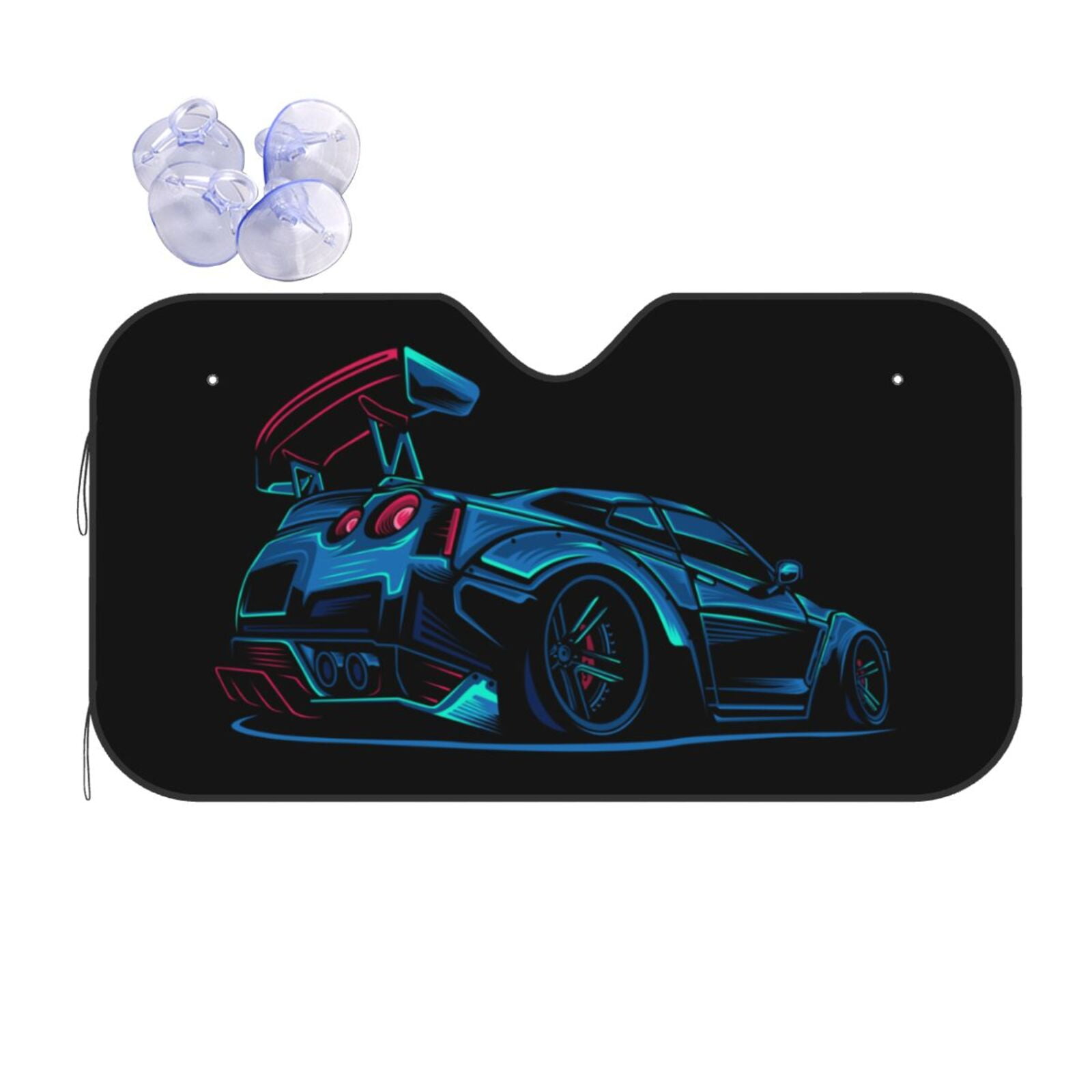 WARHOOME Car Sunshades for Windshield, Blue Racing Car Print Universal ...