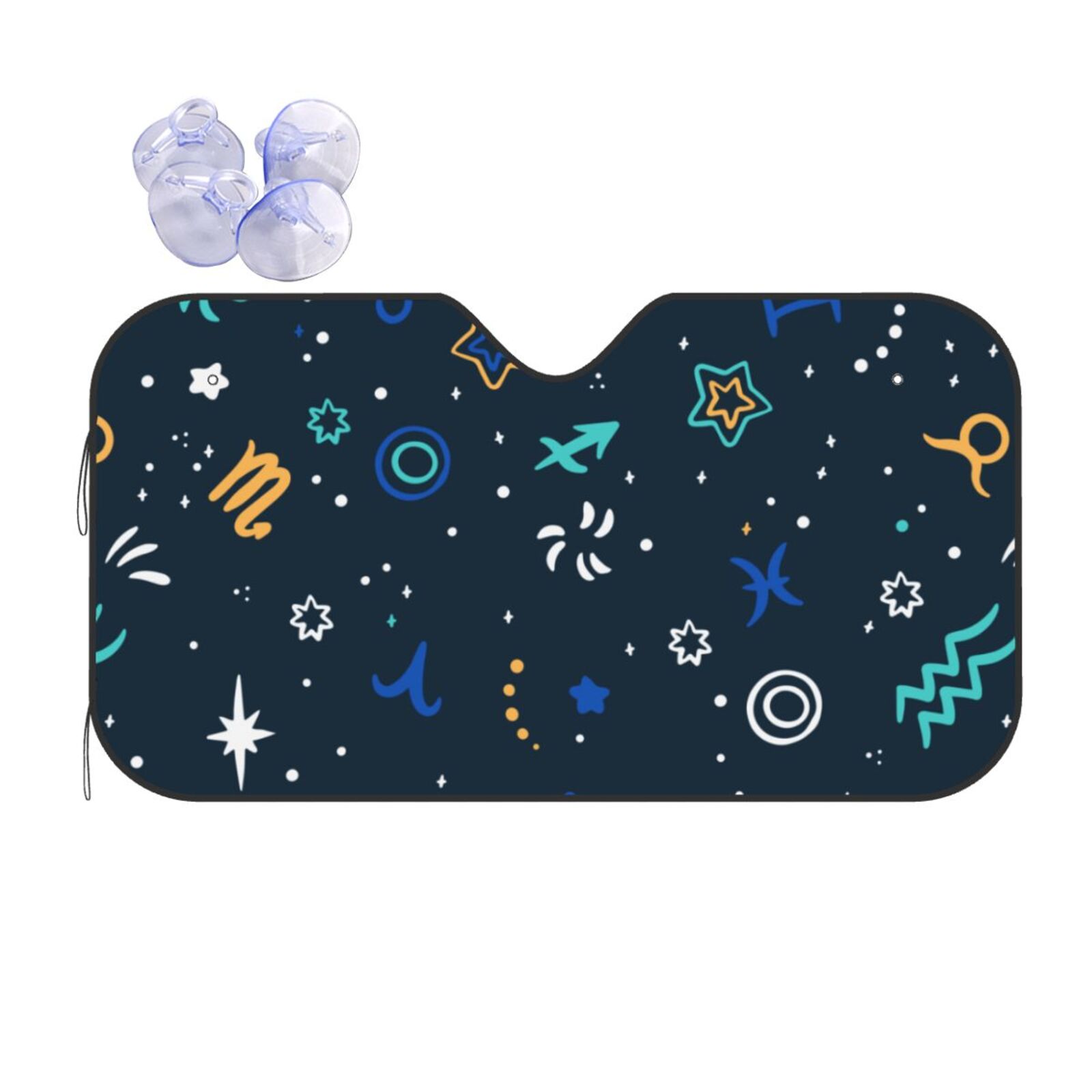 WARHOOME Car Sunshades for Windshield, Cartoon Symbol Print Universal ...