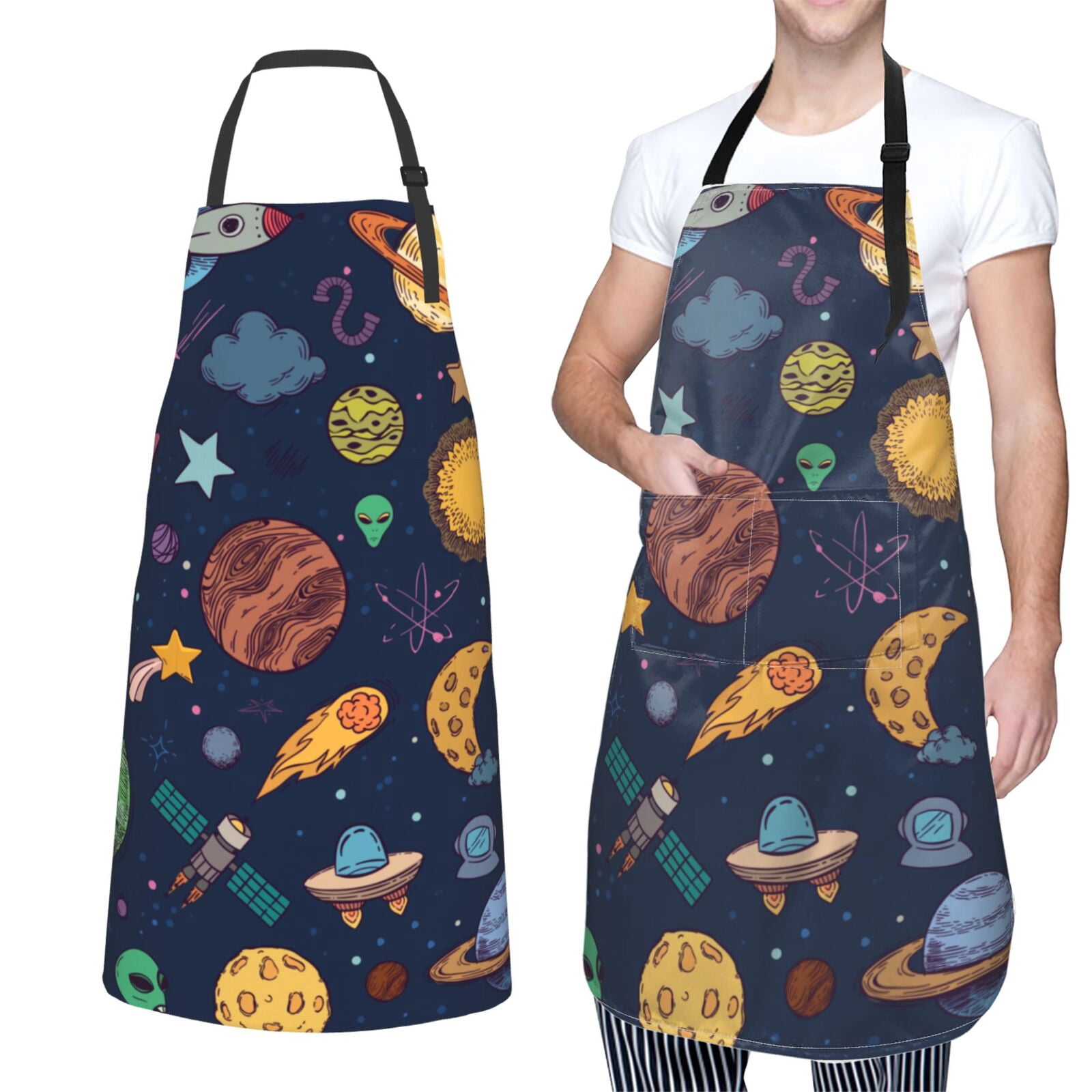 WARHOOME Kitchen Apron for Women with Pockets, Waterproof Fantastic ...