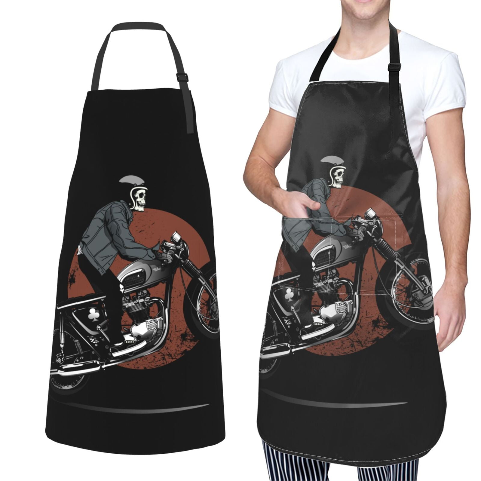 WARHOOME Kitchen Apron for Women with Pockets, Waterproof Flying Car ...