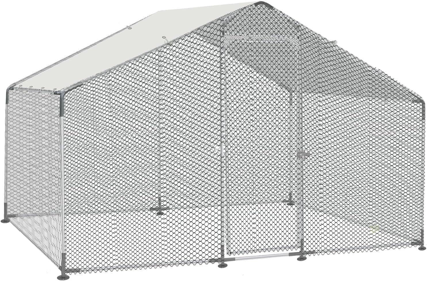 WARLION Large Metal Chicken Coop with Roof and Run for 6-10 Chickens ...