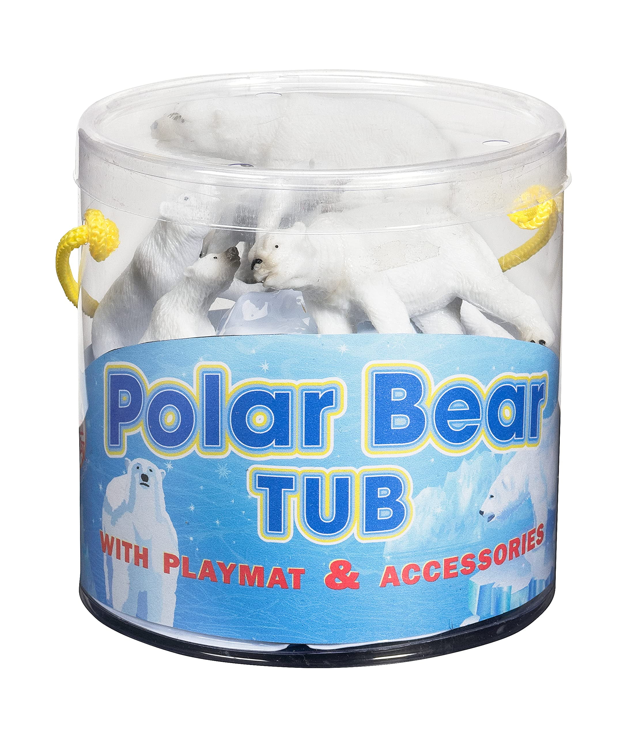 WARM FUZZY Toys Kids Tub of 7 Realistic Polar Bear Figurines, 1 Tub ...