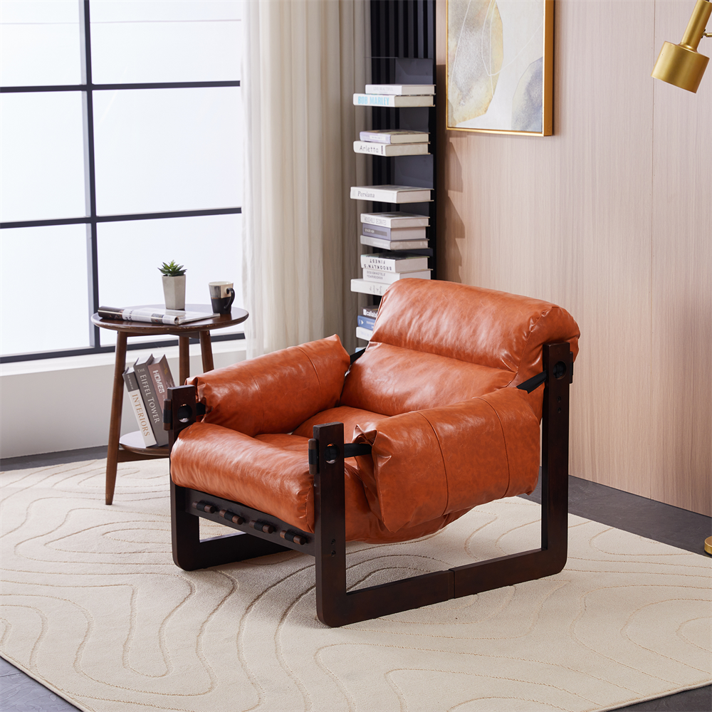 WARMMUSE Mid-Century Modern Accent Chair, Lounge Chair with Removable ...