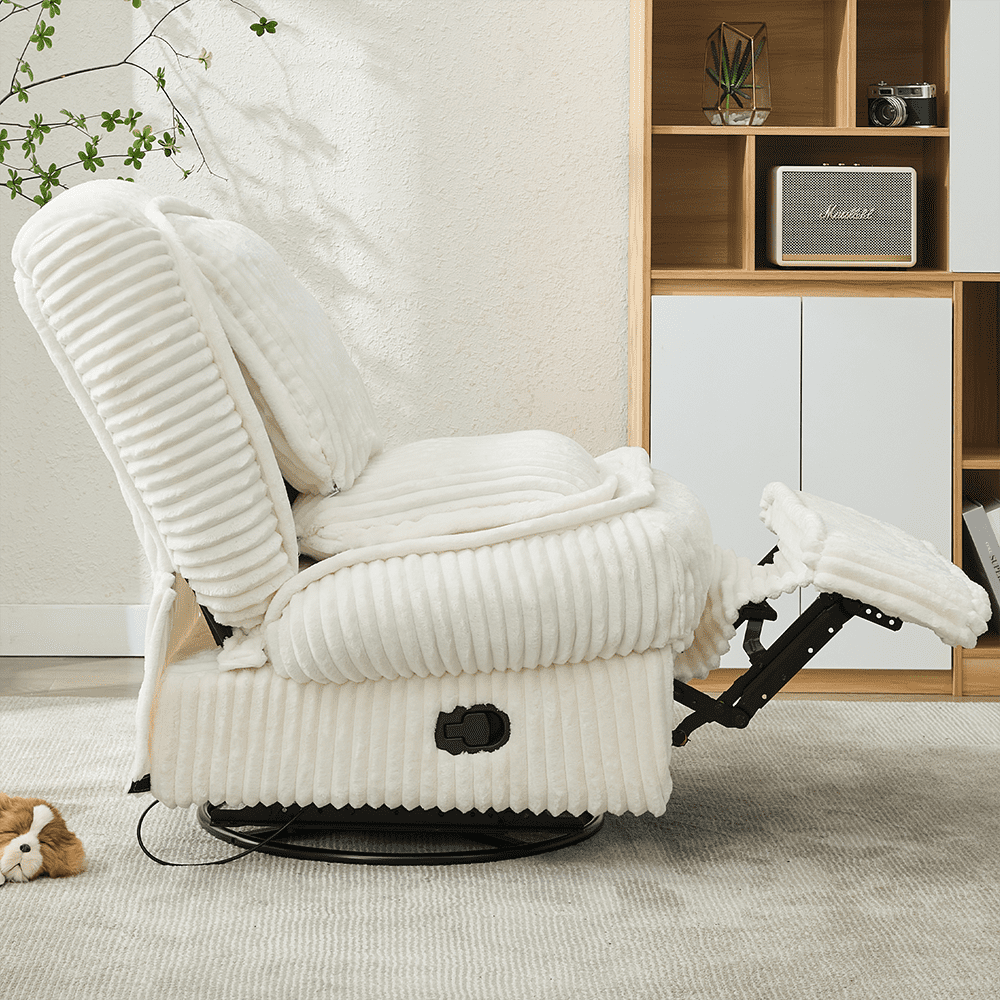 WARMMUSE Rocking Recliner Chair, Armless 360 Swivel Rocker Chair with ...