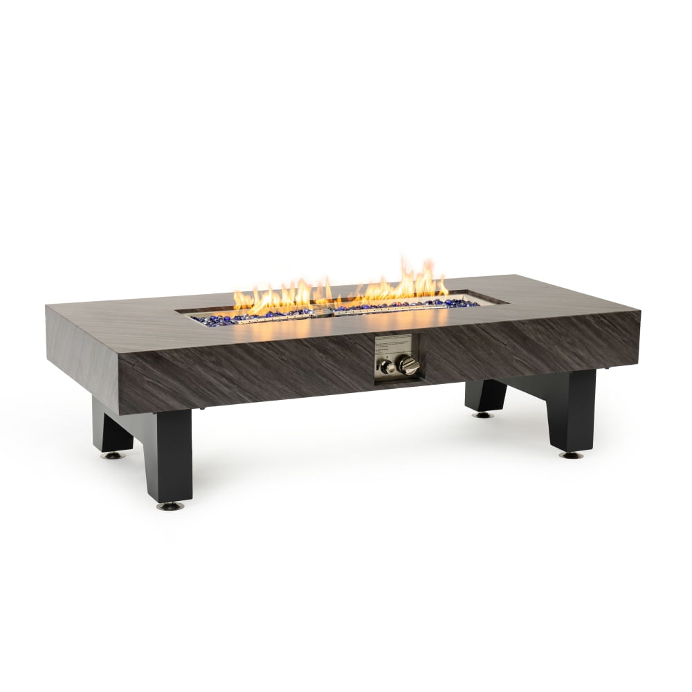 WARMMUSE Stone Propane Fire Pit Table, 54" Outdoor Tabletop Fire Pit ...