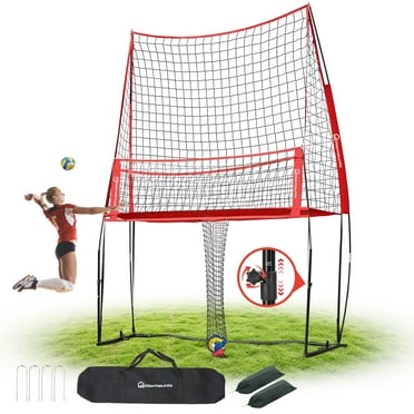 Volleyball Setter Trainer Net, Adjustable Height and Angle Volleyball ...