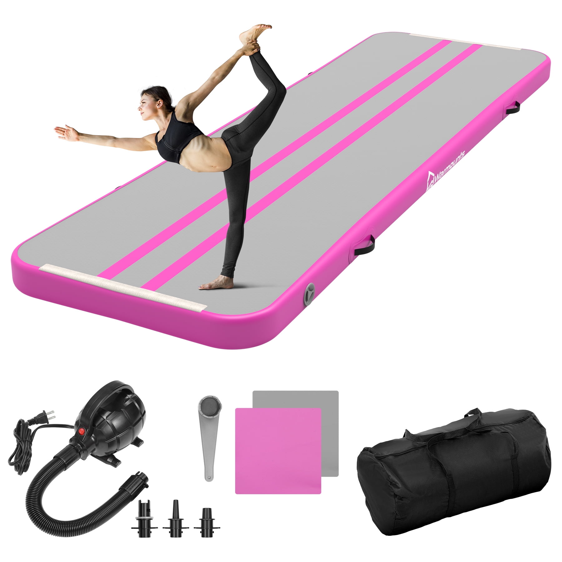 WARMOUNTS Inflatable Gymnastics Mat, 16 ft Tumbling Mat, Air Training ...