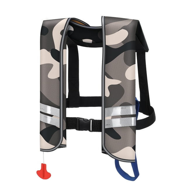 WARMOUNTS Automatic Inflatable Life Jacket w/ 5 Reflectors & Whistle ...
