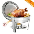 WARMOUNTS 5QT Round Chafing Dish Buffet Set, Stainless Steel Catering ...