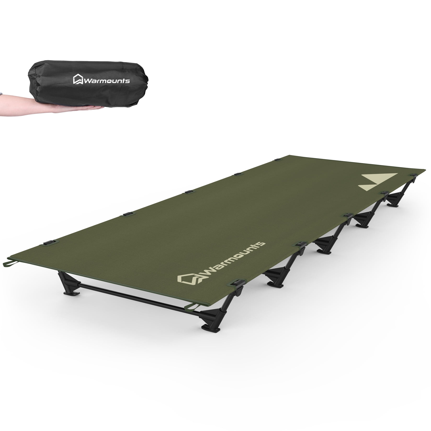 WARMOUNTS Compact Camping Cots 5 Stabilizers 330 lbs, 60-Sec Set 28 ...
