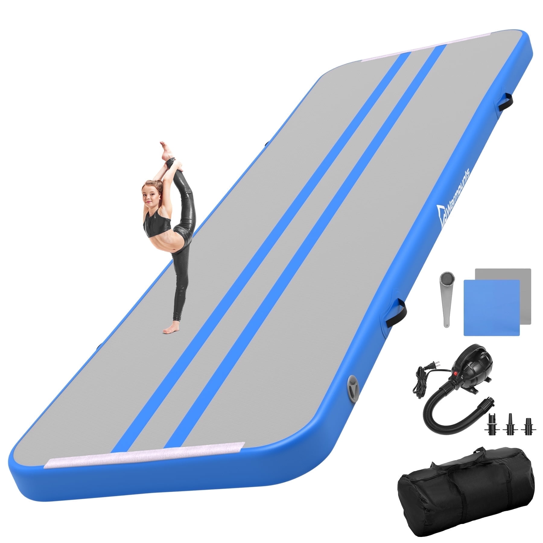 WARMOUNTS Gymnastics Mat, 13 ft Inflatable Tumbling Mat w/ Electric ...